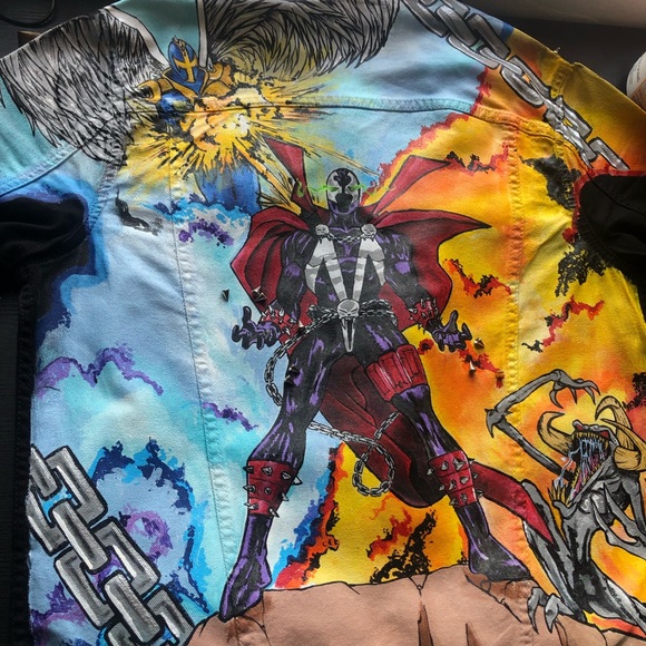 Levi's | Jackets & Coats | Custom Anime Popart Jean Denim Jacket ...